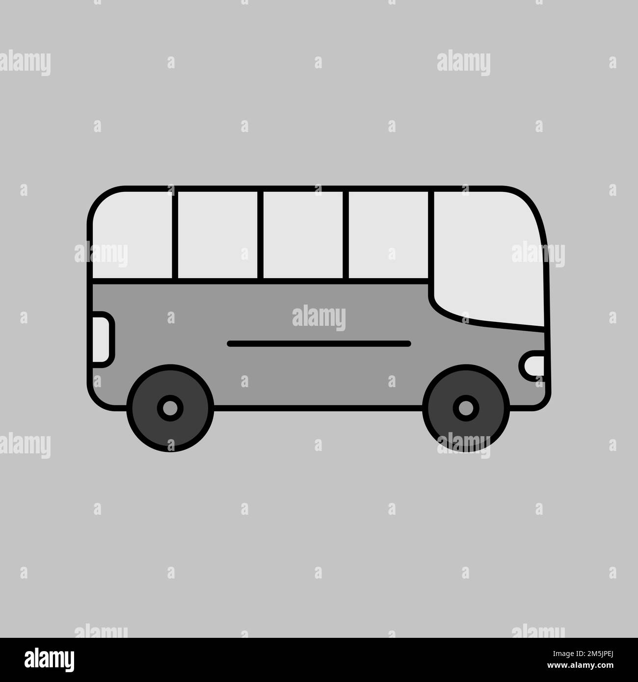 City bus grayscale vector icon. Graph symbol for travel and tourism web ...