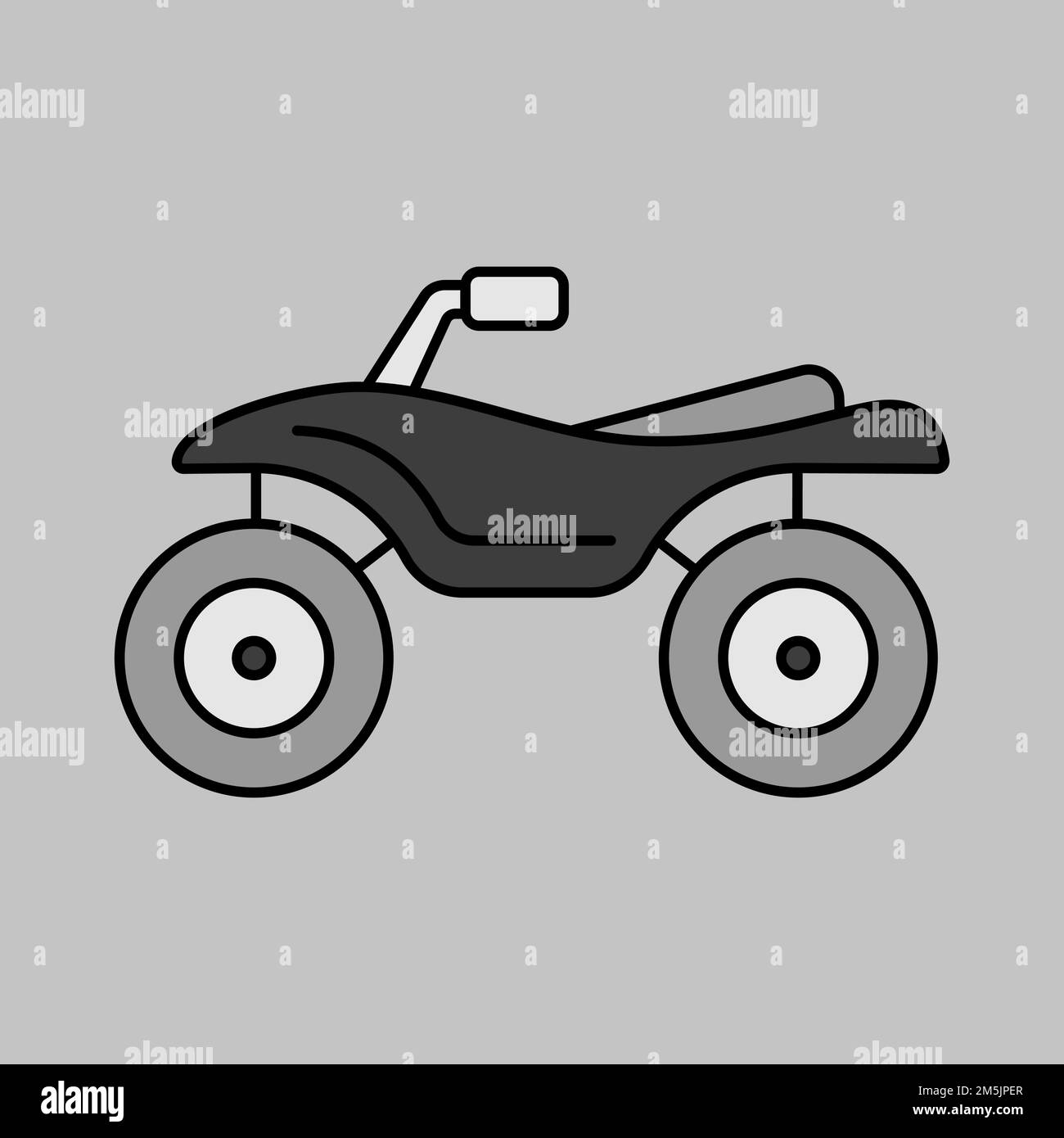 ATV rider, Quad bike grayscale vector icon. Graph symbol for travel and ...
