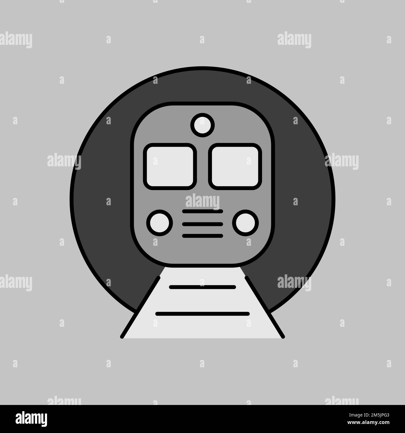 Subway underground metro train grayscale vector icon. Graph symbol for ...