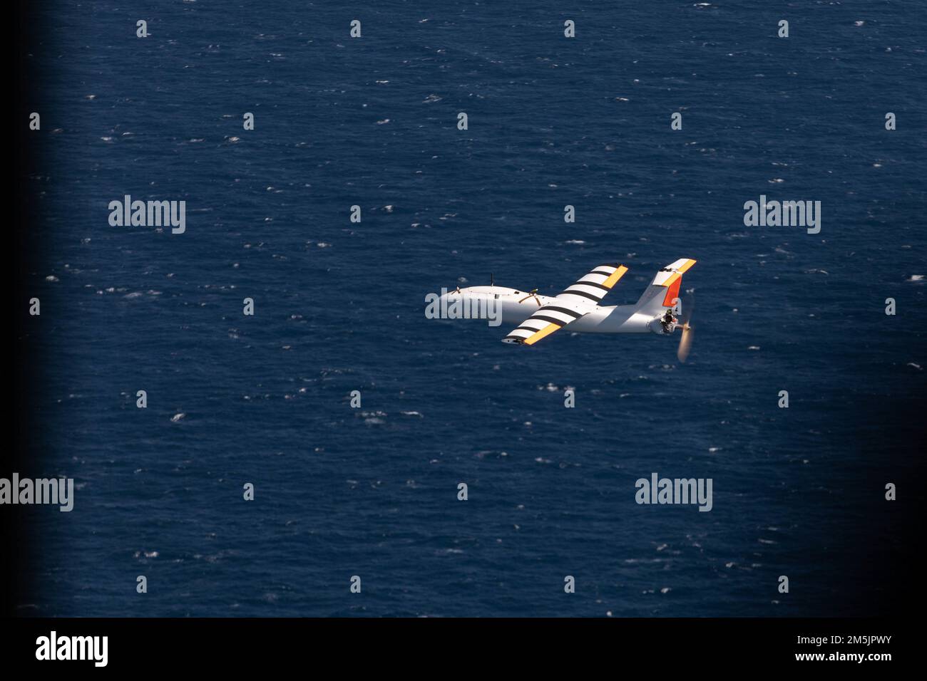 An Unmanned Ariel Vehicle is followed by U.S. Marines with the Air ...