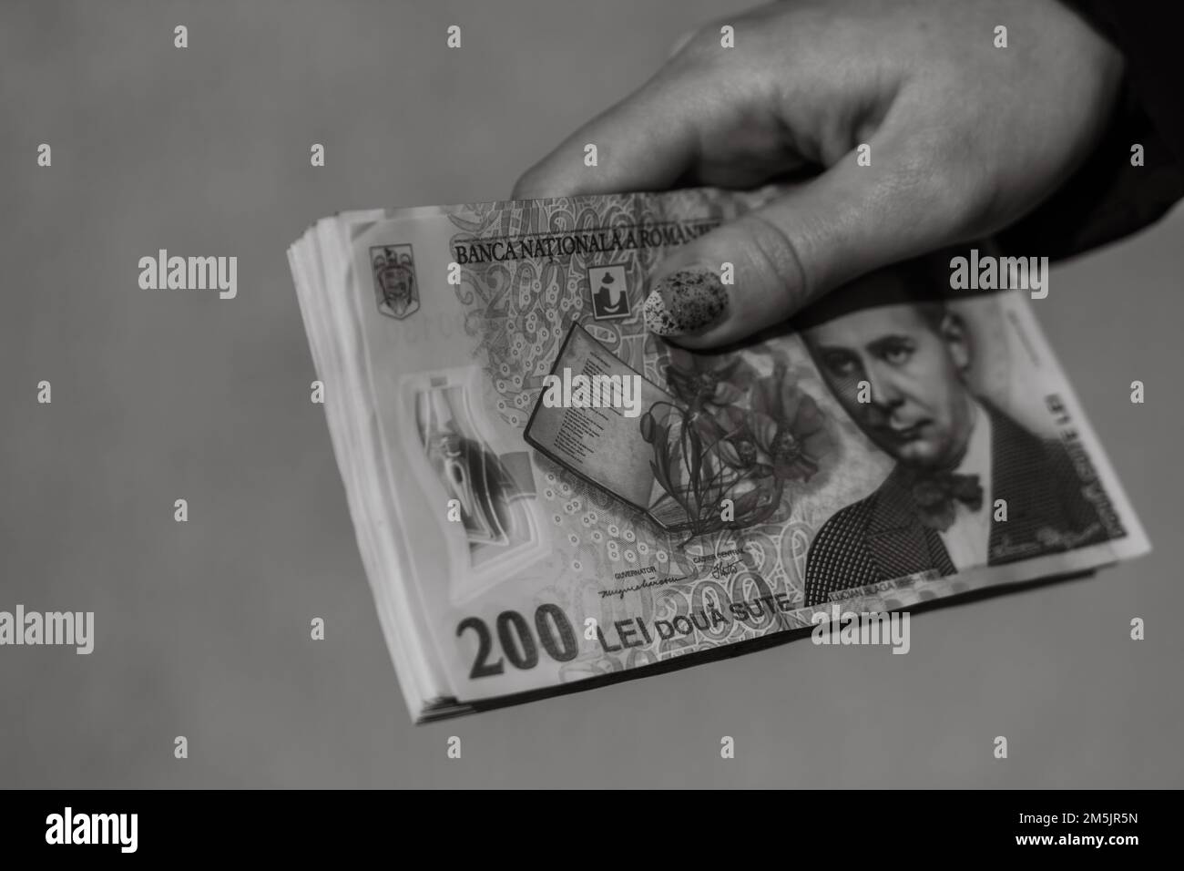 Romania LEI money. Romanian LEI currency Stock Photo - Alamy