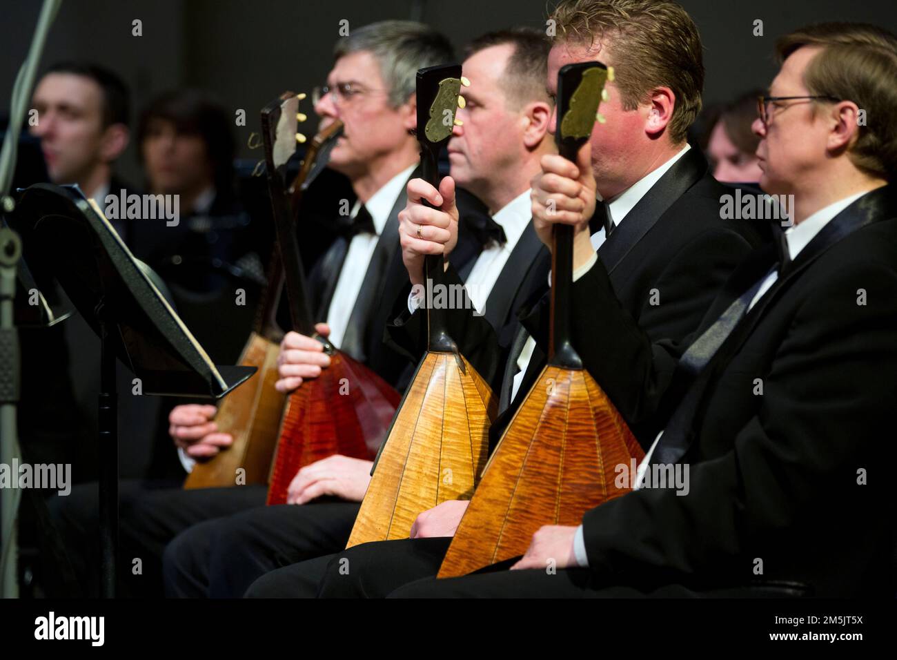 Musicians with balalaikas of the National Academic Orchestra of Folk ...