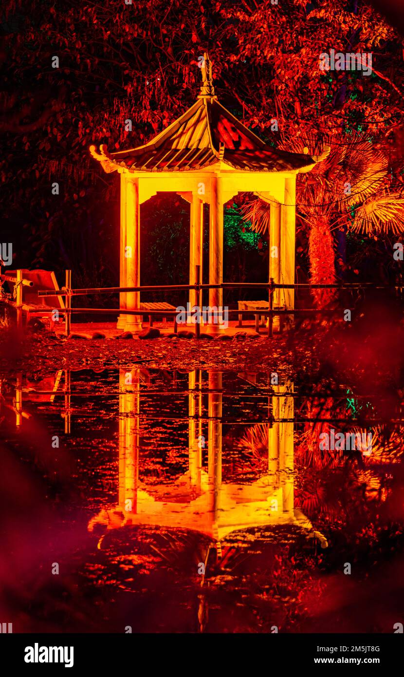 Christmas Laser and LED Light Show with floating light displays and ...