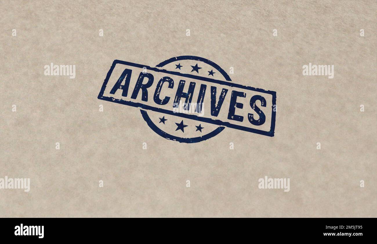 Archives stamp icons in few color versions. Storage archiving and ...