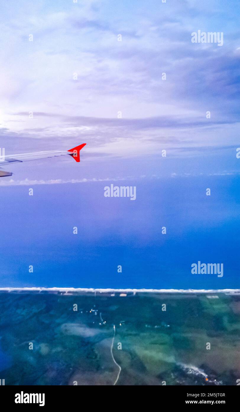 Flying in plane over coast of Oaxaca in beautiful Mexico Stock Photo ...