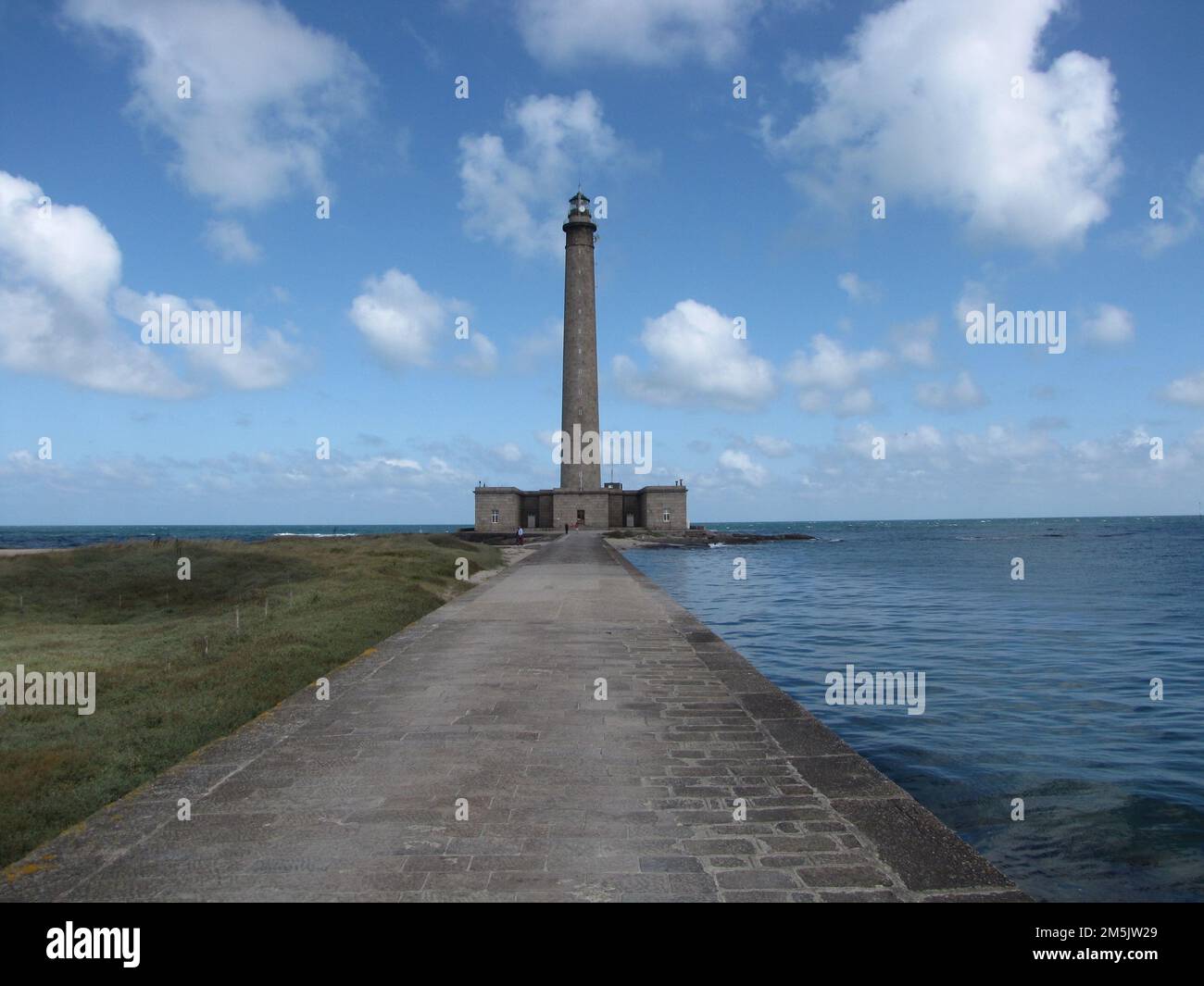 a coast landscape with the lighthouse of gatteville in the french sea ...