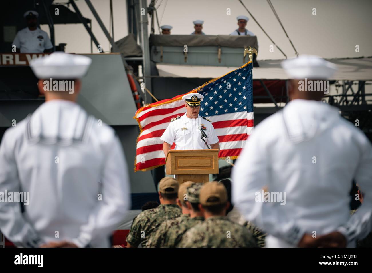 220321-N-KZ419-1415 MANAMA, Bahrain (March 21, 2022) Capt. Jeffery Baker, commander of Naval ...
