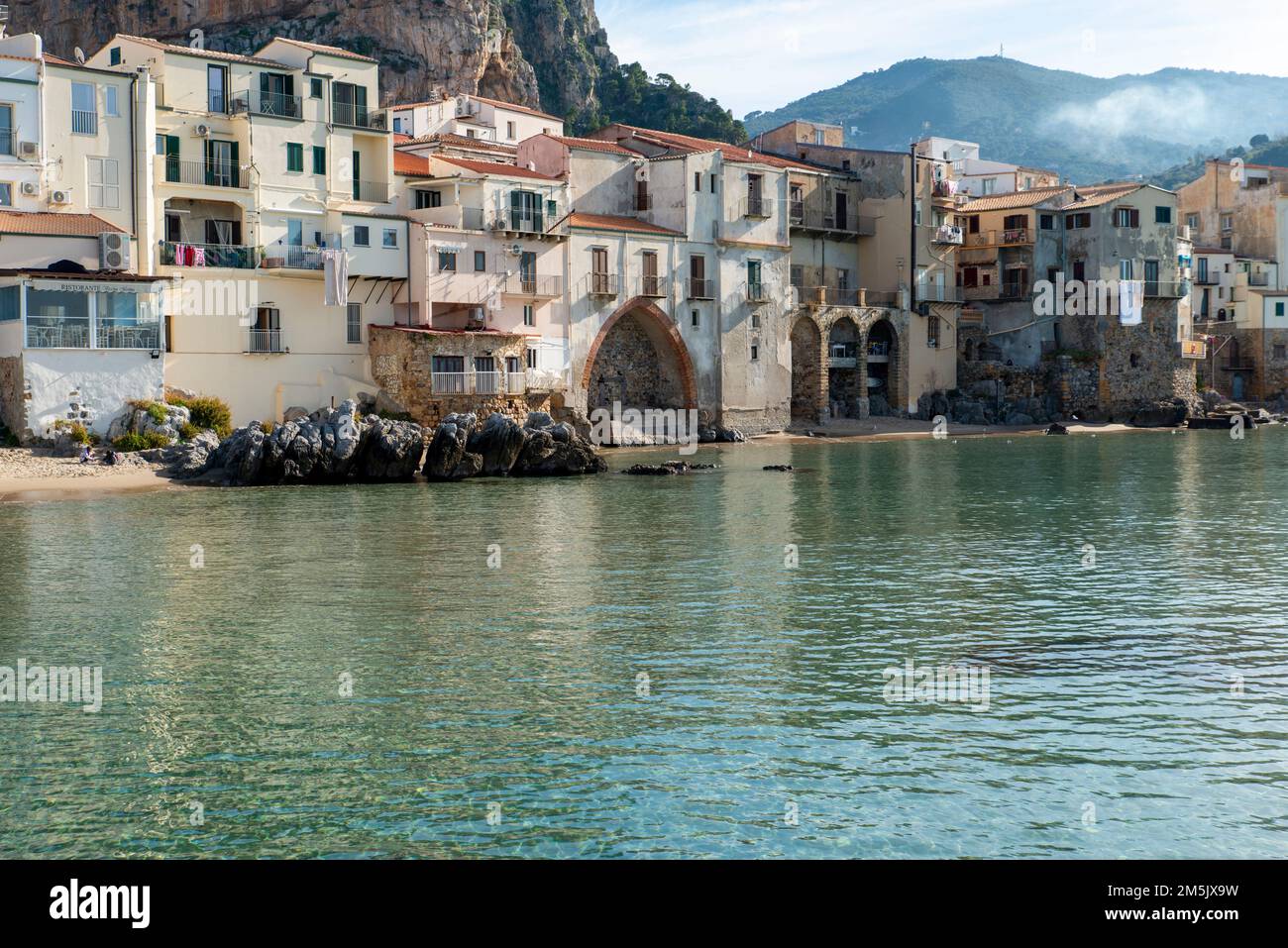 Cefalù a view fron the sea Stock Photo - Alamy
