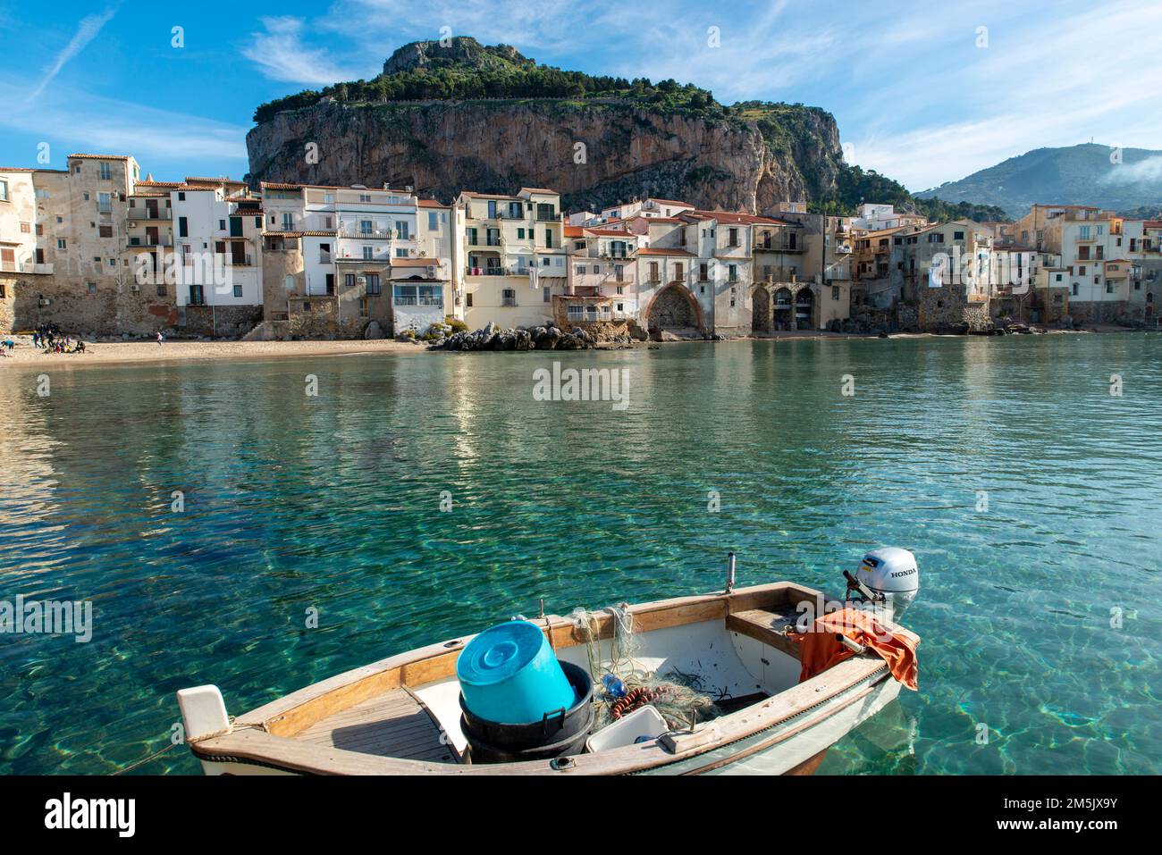 Cefalù a view fron the sea Stock Photo - Alamy