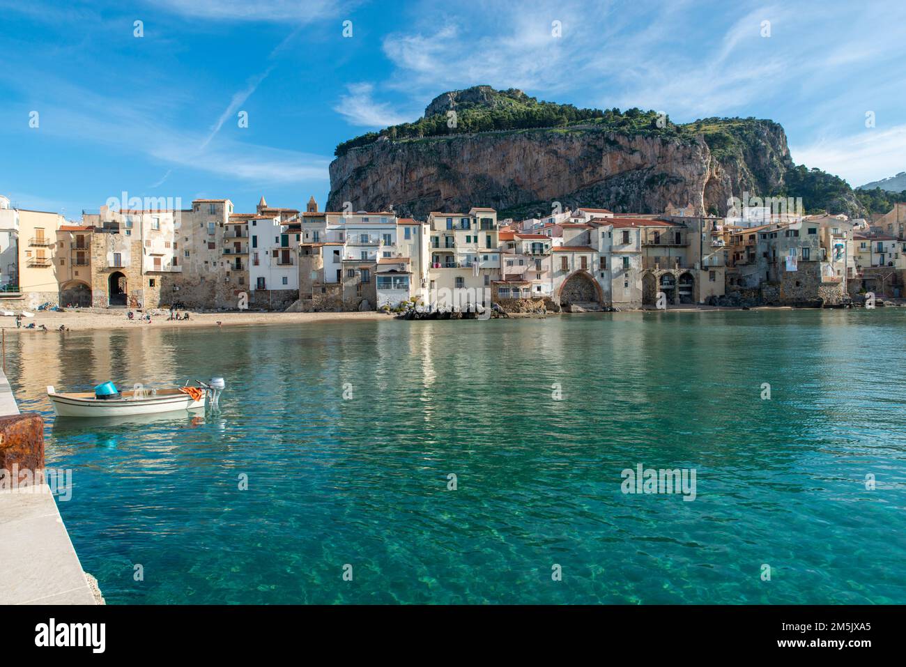 Cefalù a view fron the sea Stock Photo - Alamy