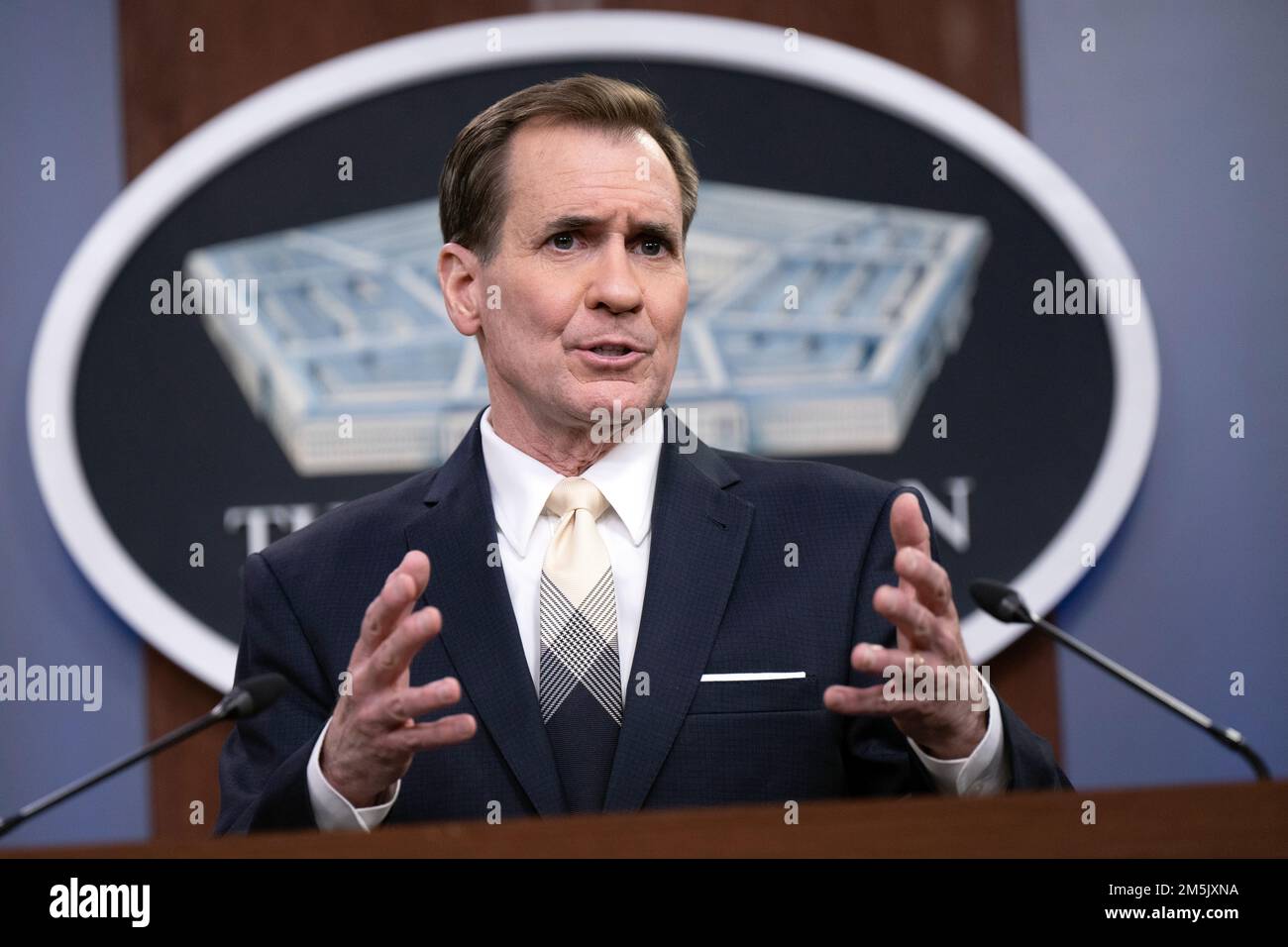 Pentagon Press Secretary John F. Kirby holds a press briefing, the ...