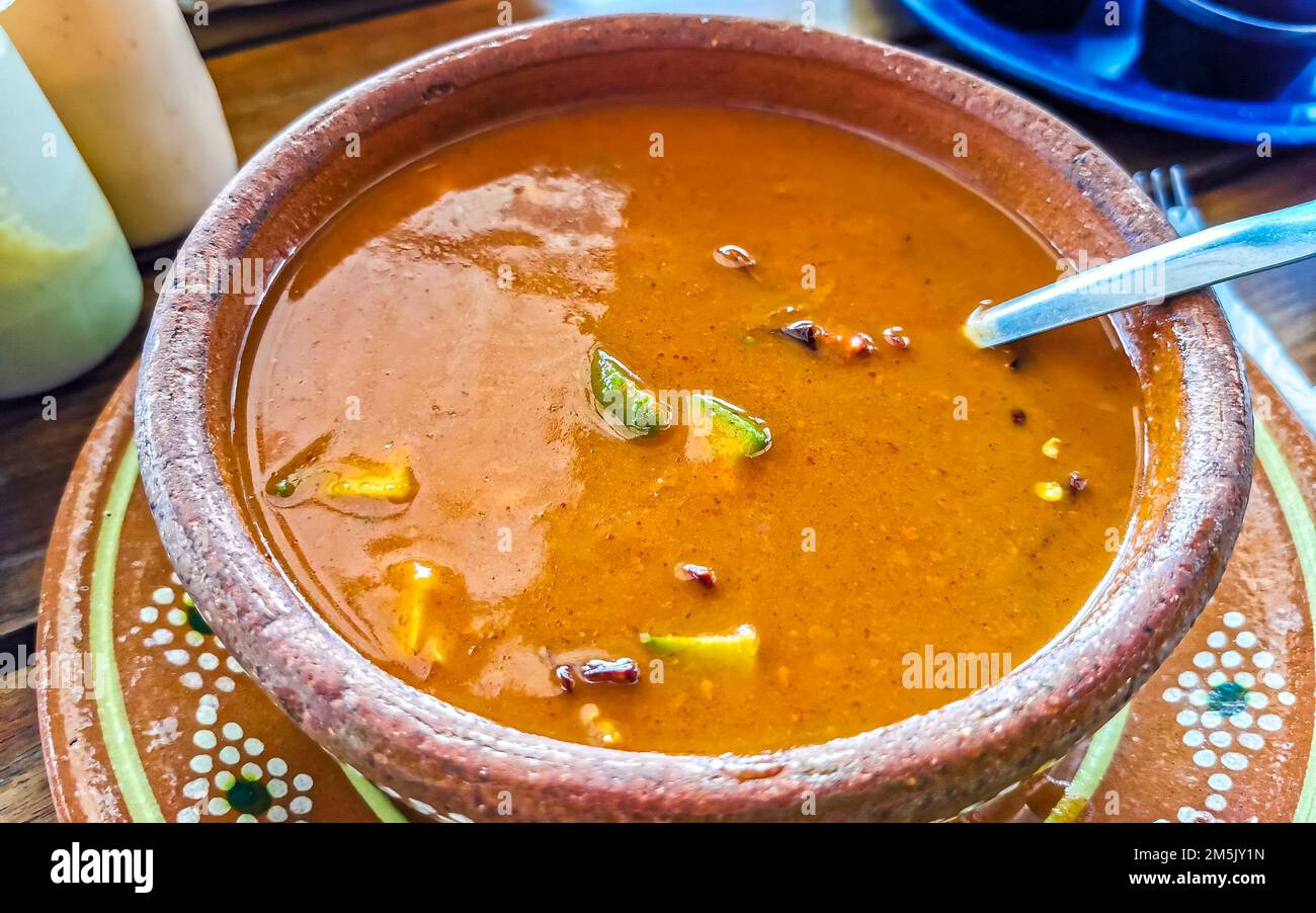 Aztec Mexican soup in a restaurant in Playa del Carmen Quintana Roo ...