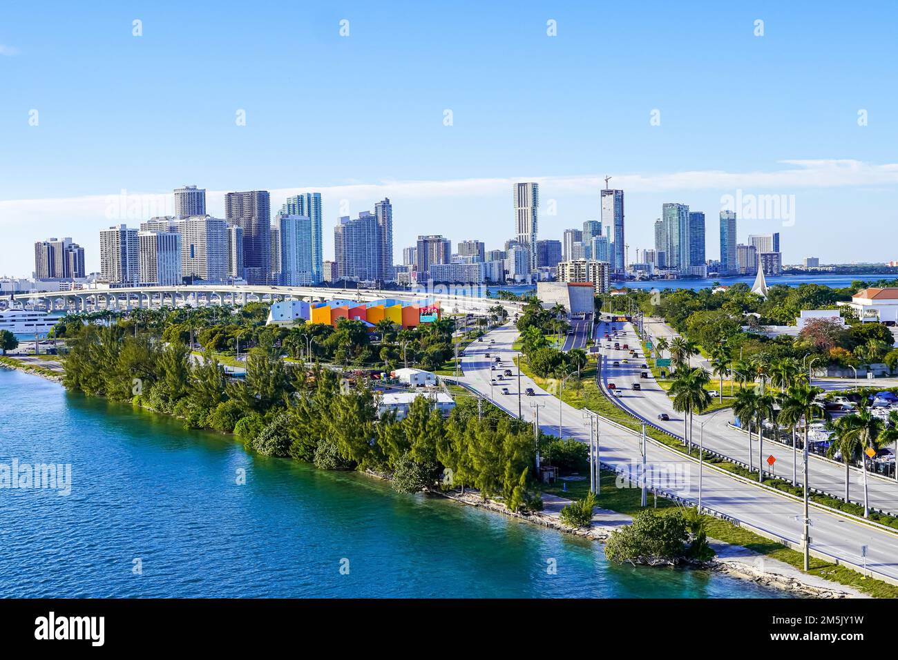 Miami, FL USA - 12 12 2022: Beautiful aerial panoramic view of the city ...