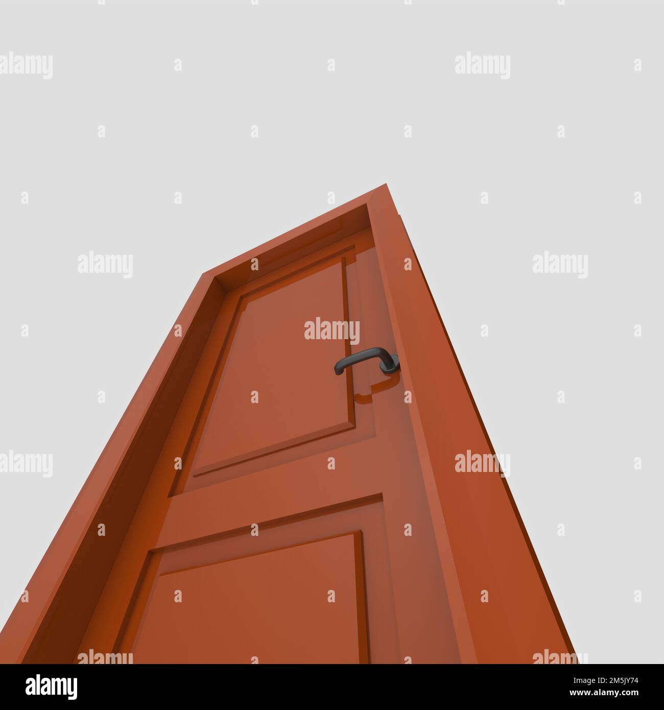 orange wooden interior set door illustration different open closed ...
