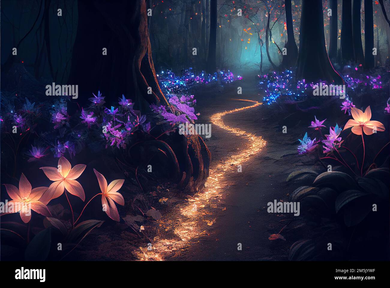 Enchanted fairytale path illustration hi-res stock photography and ...