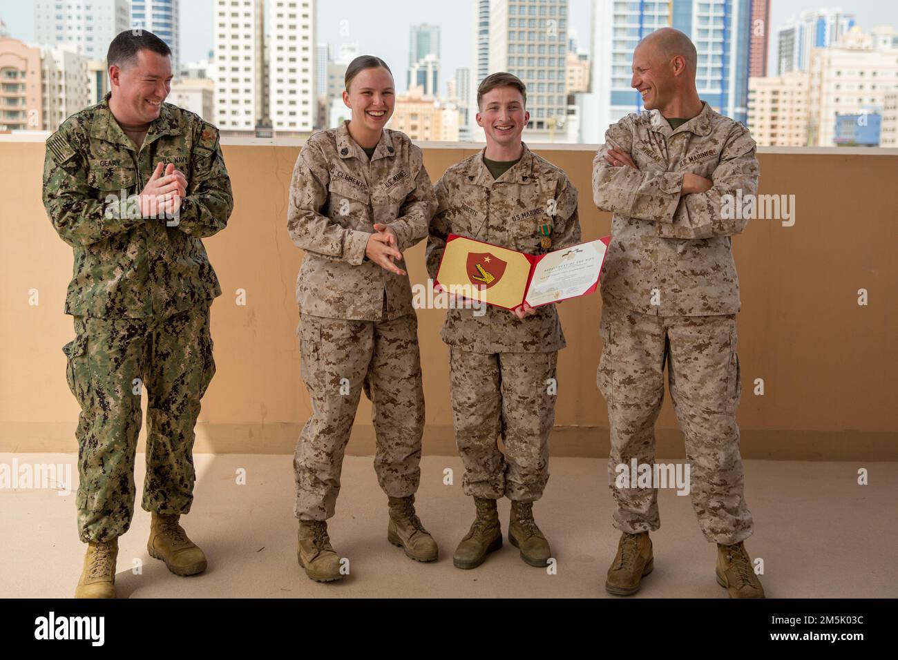 Navy Lt. Cmdr. Sean Geary, a staff judge advocate with Task Force 51 ...