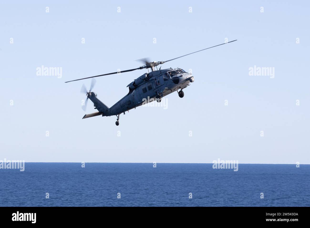 An MH-60S Nighthawk, attached to the "Tridents" of Helicopter Sea ...