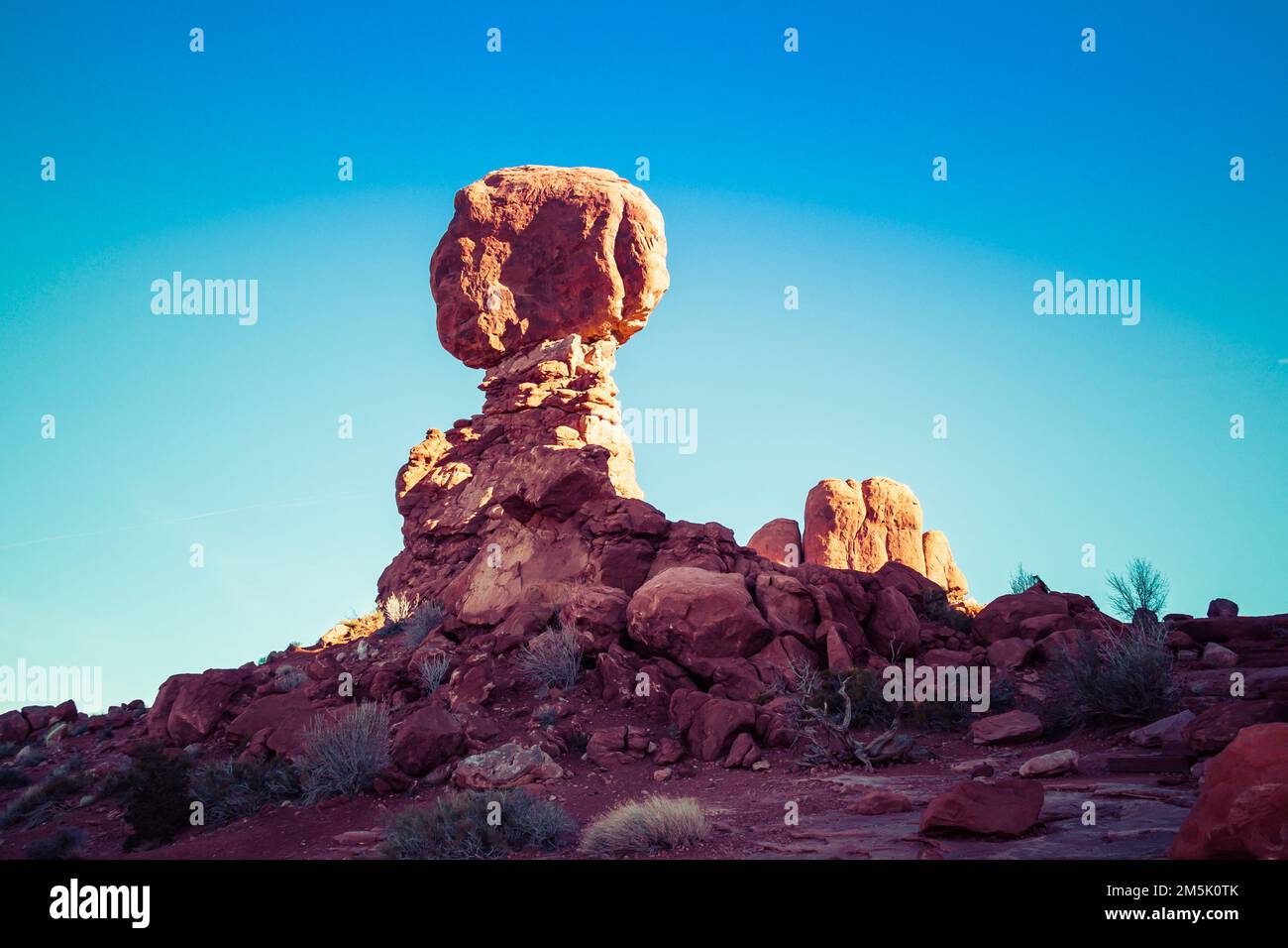 Balanced Rock in Arches National Park in the state of Utah in the ...