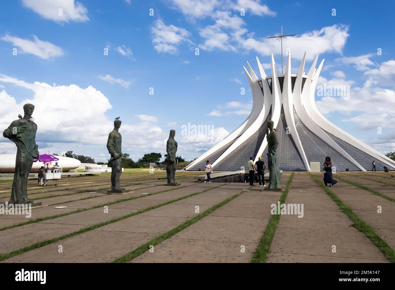 Architectural detail of the Metropolitan Cathedral of Brasília designed ...