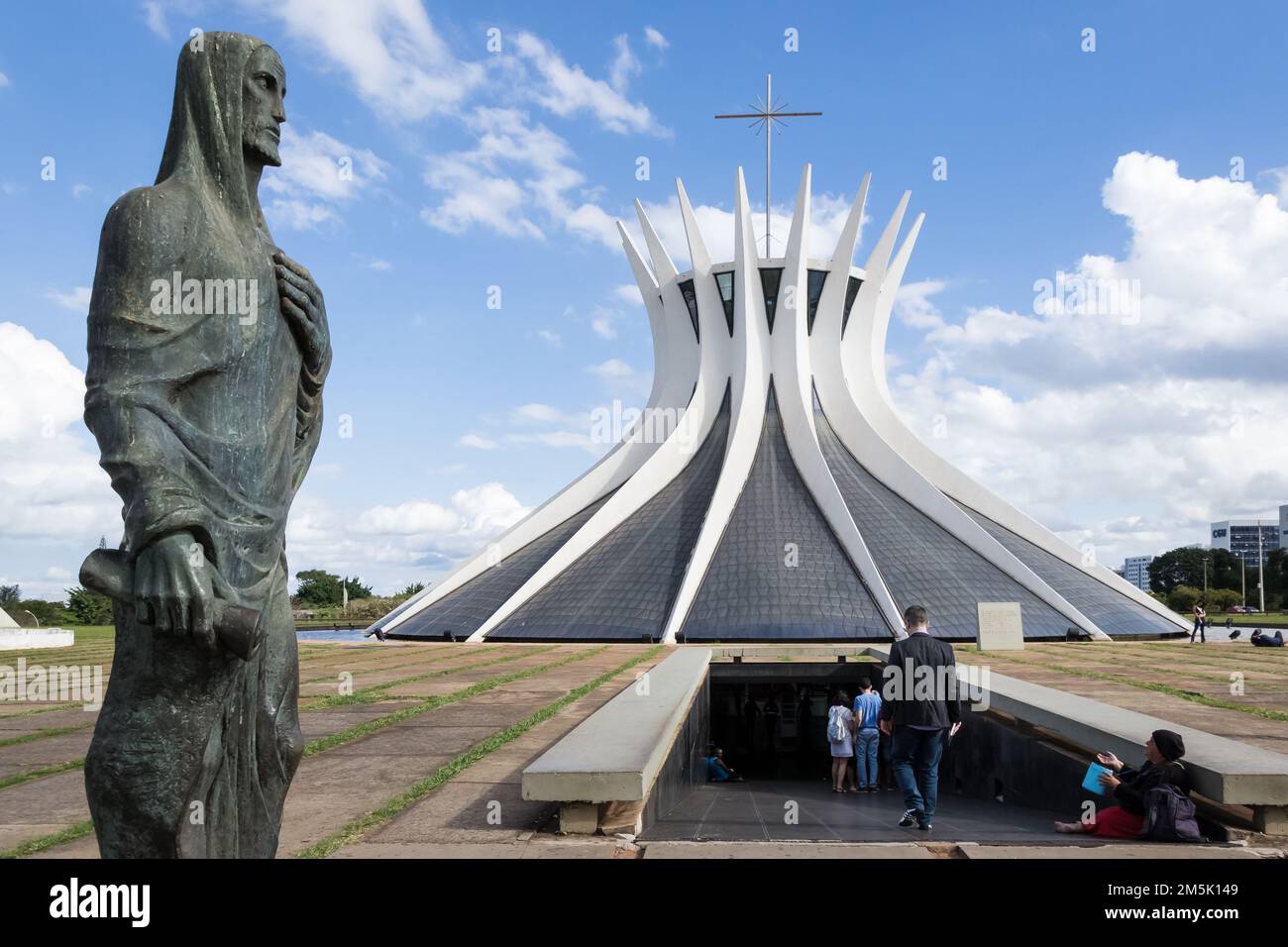Architectural detail of the Metropolitan Cathedral of Brasília designed ...