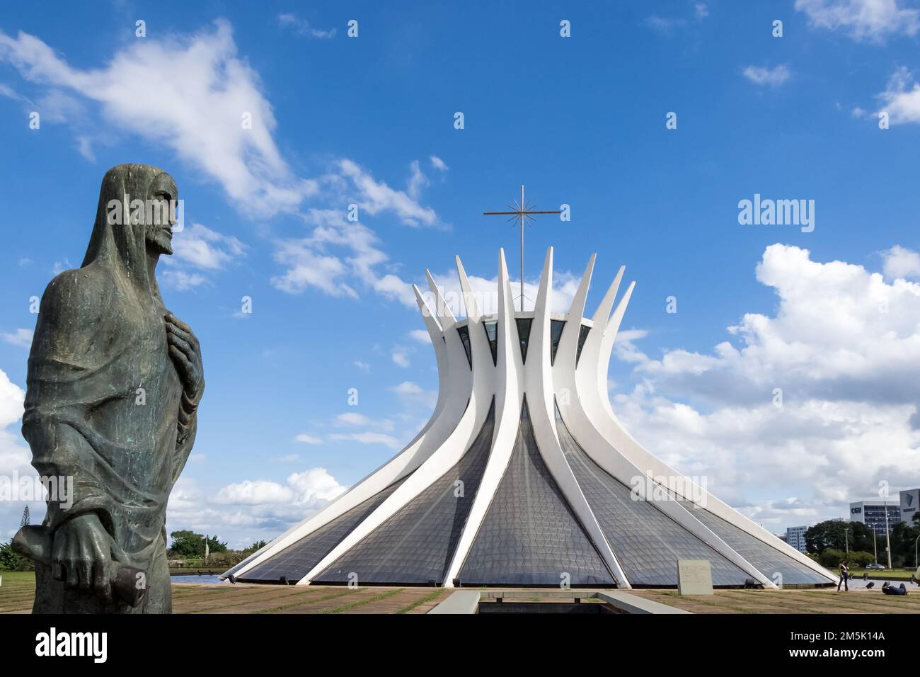 Architectural detail of the Metropolitan Cathedral of Brasília designed ...