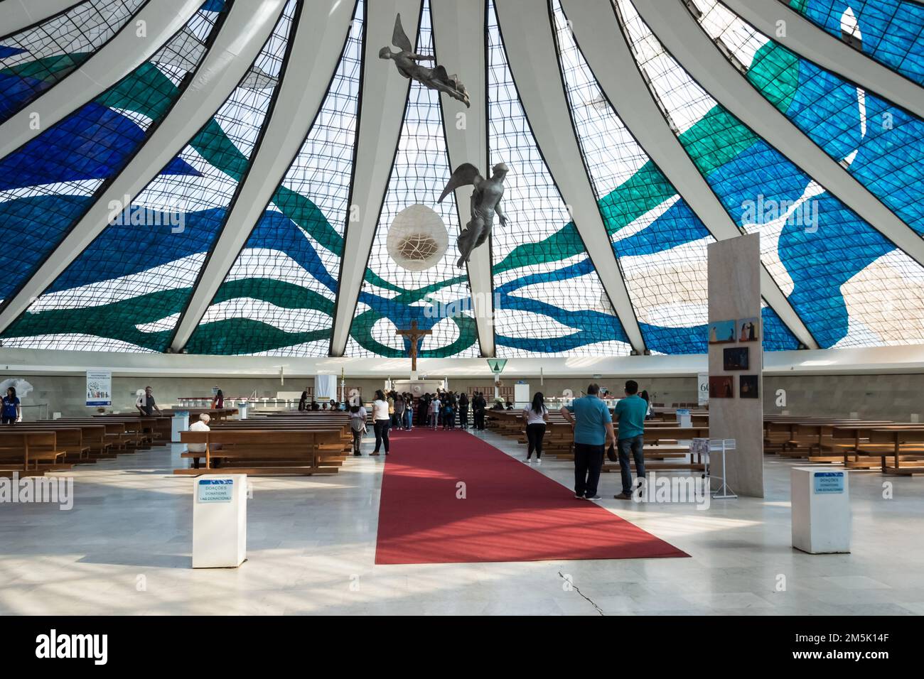 Architectural detail of the Metropolitan Cathedral of Brasília designed ...