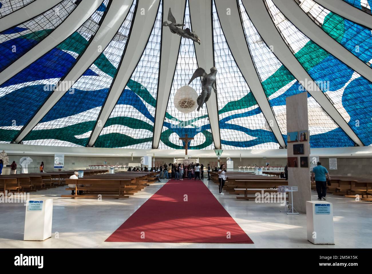 Architectural detail of the Metropolitan Cathedral of Brasília designed ...