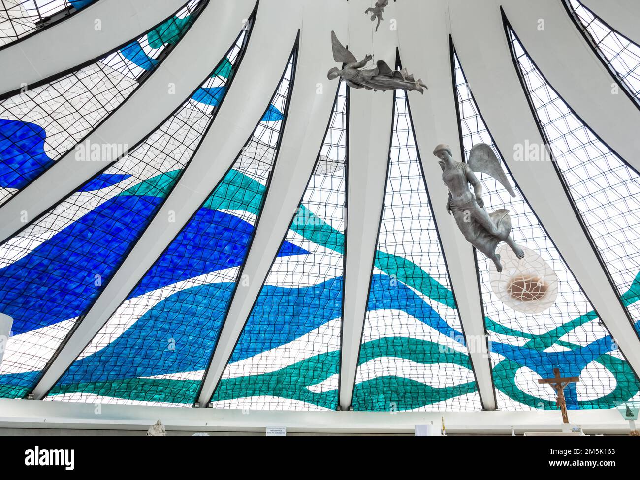 Architectural detail of the Metropolitan Cathedral of Brasília designed ...