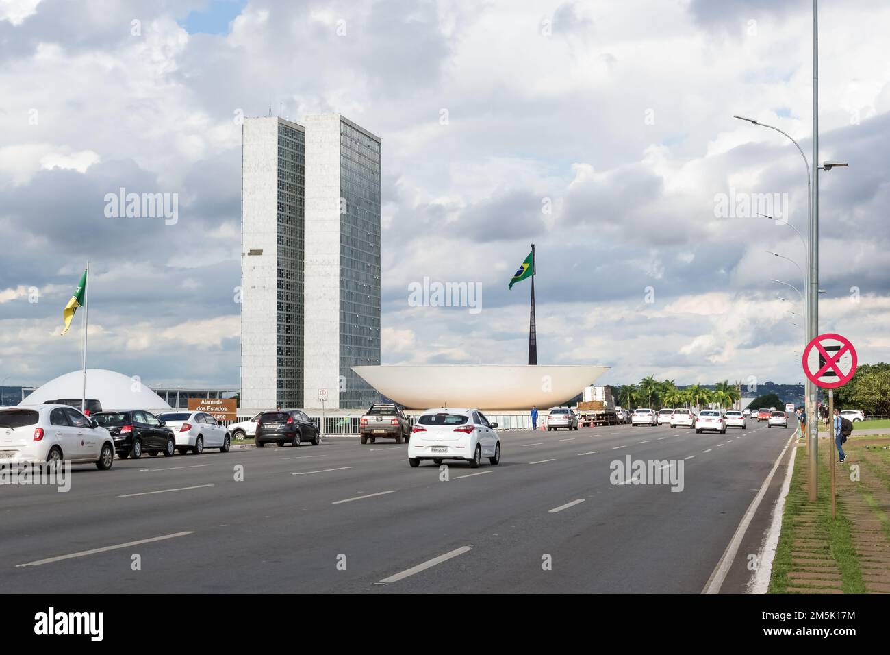 Architectural detail of the National Congress of Brazil building ...