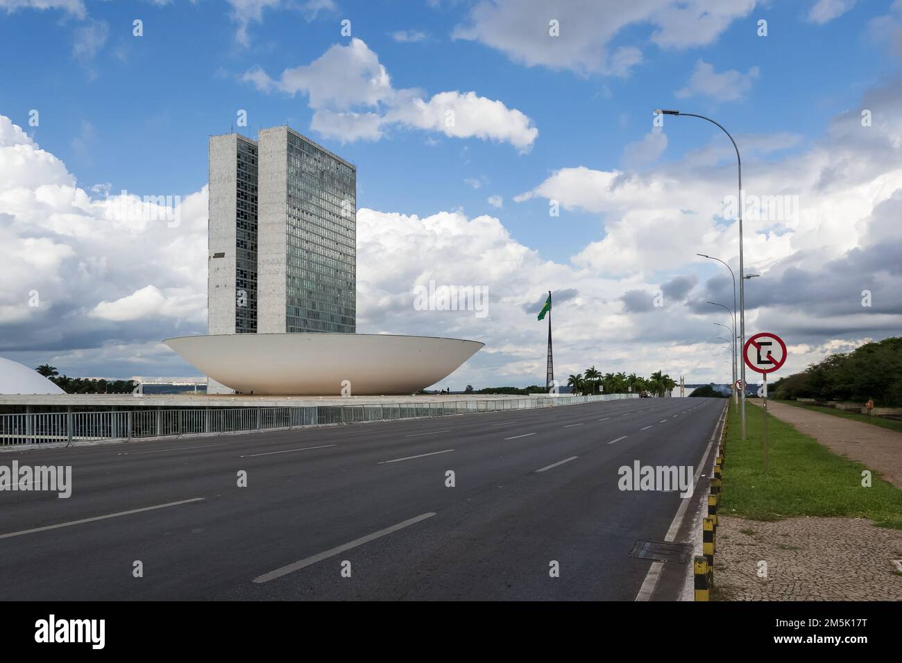 Architectural detail of the National Congress of Brazil building ...