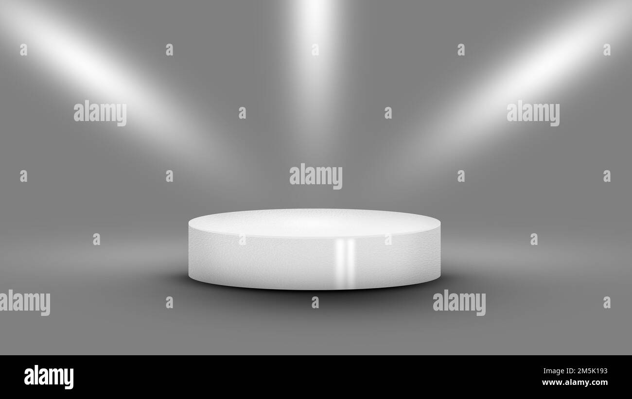 The 3D rendered base with studio spotlights - a product display with ...