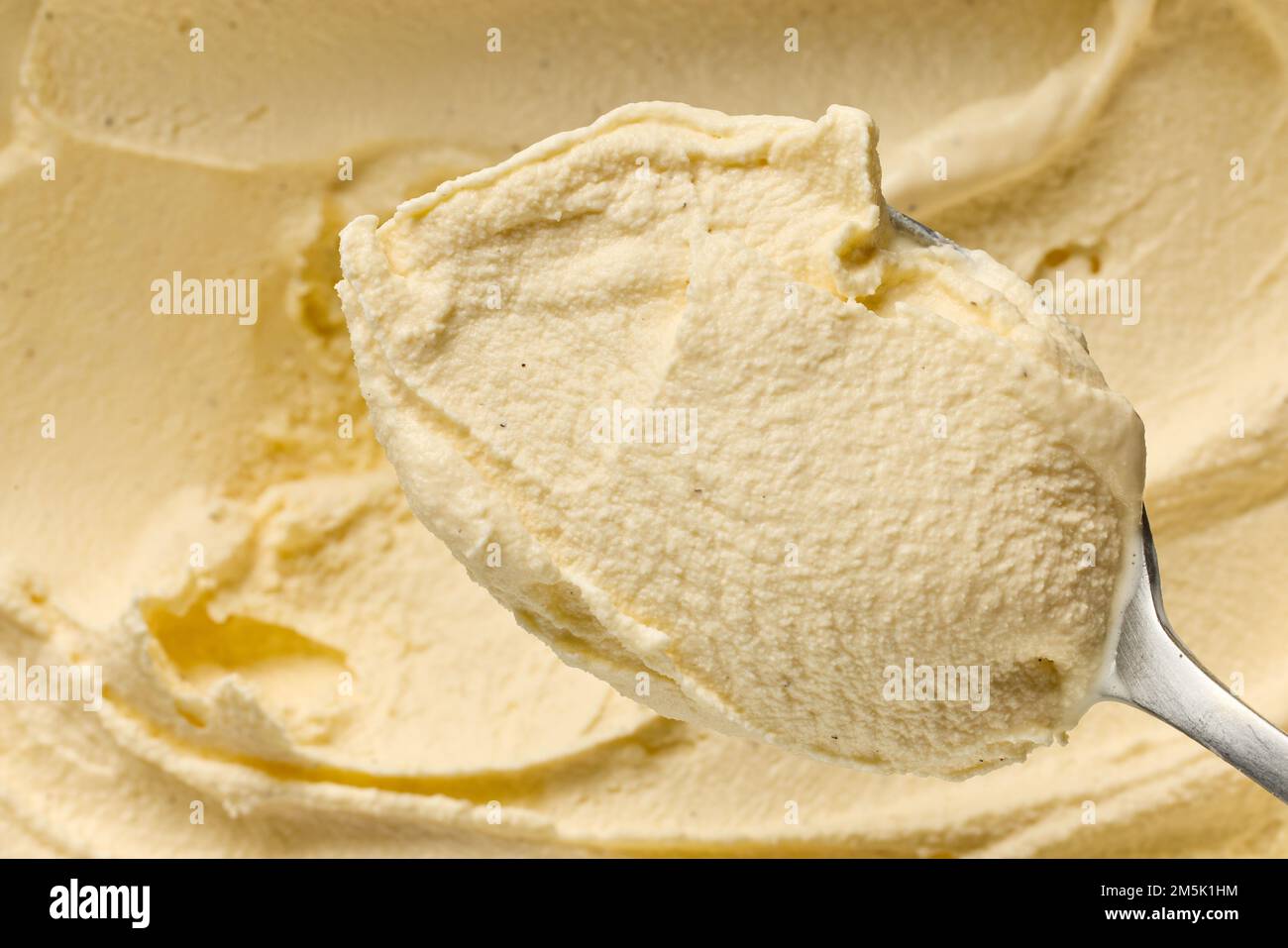homemade vanilla ice cream in a spoon Stock Photo - Alamy