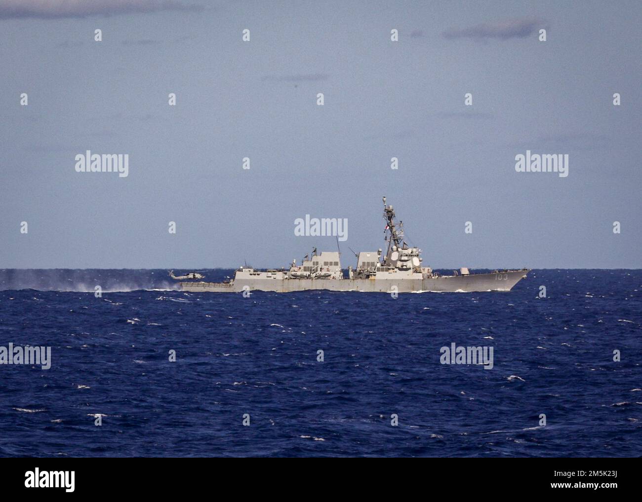 ATLANTIC OCEAN (March 21, 2022) – – An MH-60R Seahawk, assigned to the ...