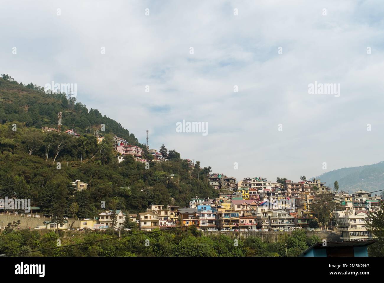 Scenic view of Jtown surrounded by mountains with blue sky background ...