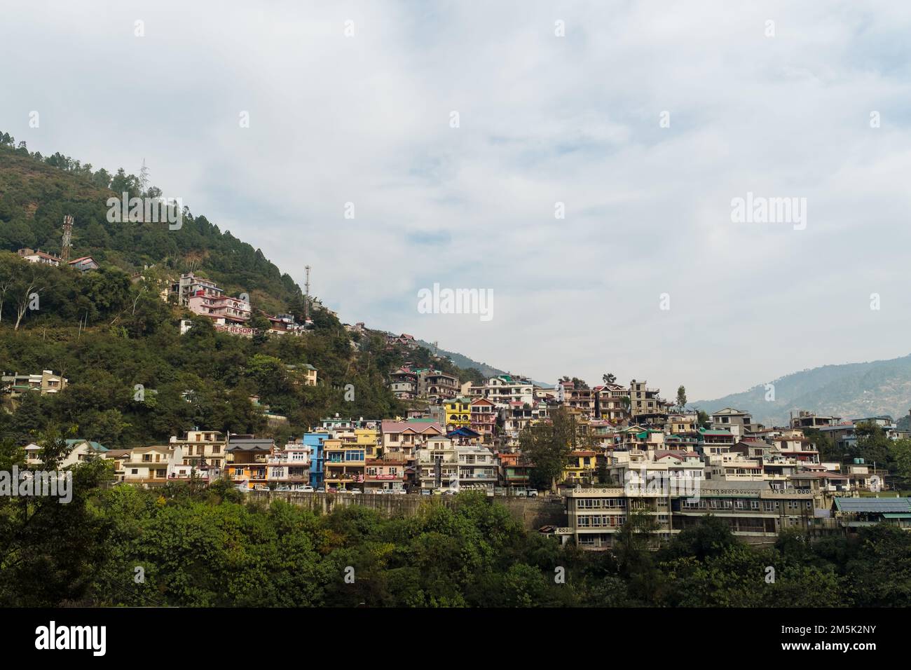 Scenic view of Jtown surrounded by mountains with blue sky background ...