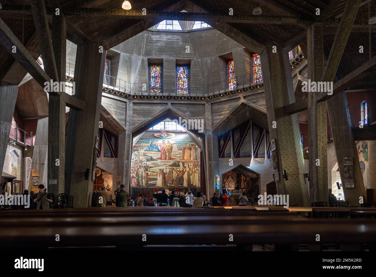 NAZARETH, ISRAEL December 2022: Inside of he Church of the Annunciation ...