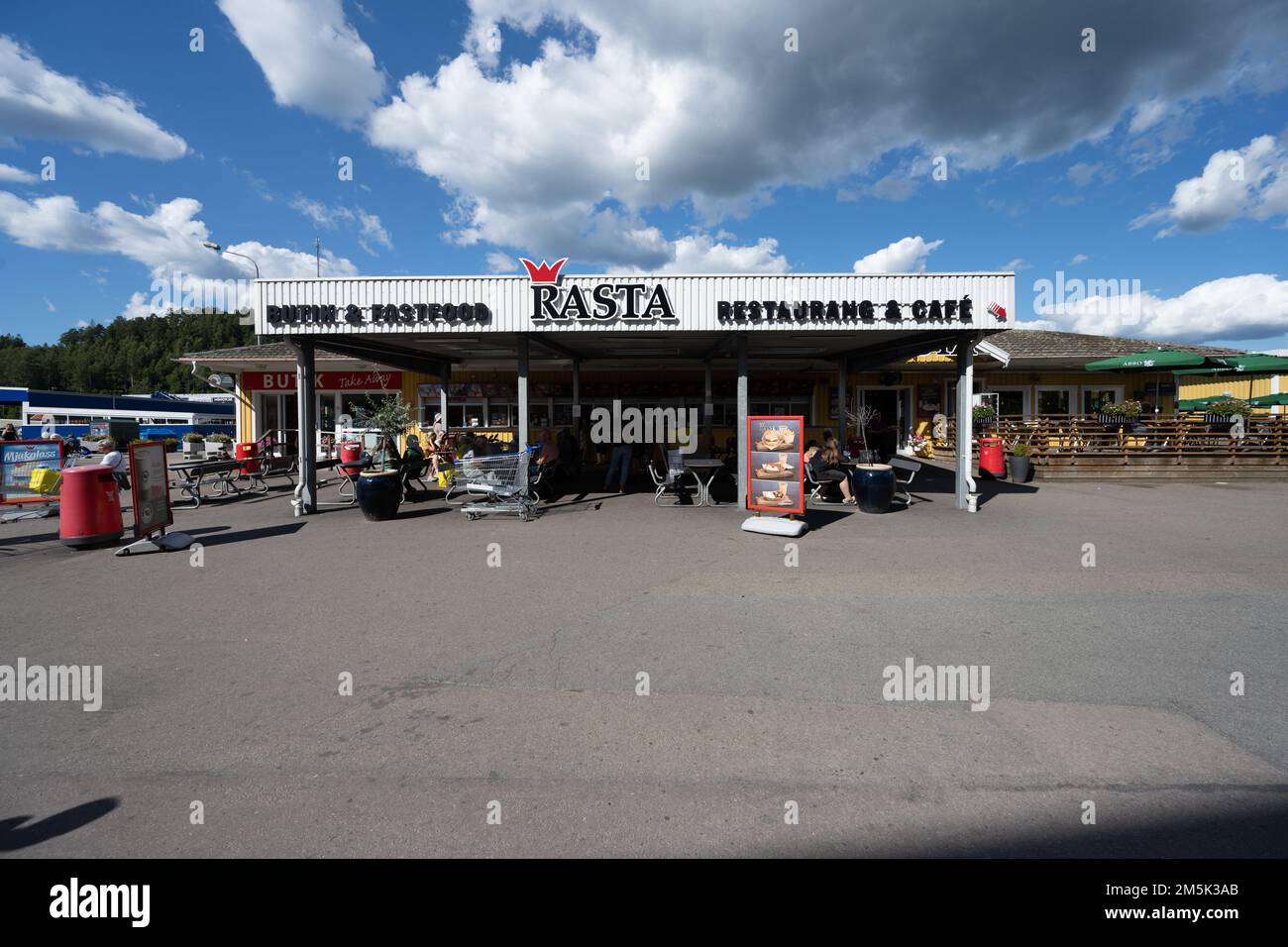 Ullared, Sweden - July 30 2022: Exterior of Rasta restaurant at Gekås ...