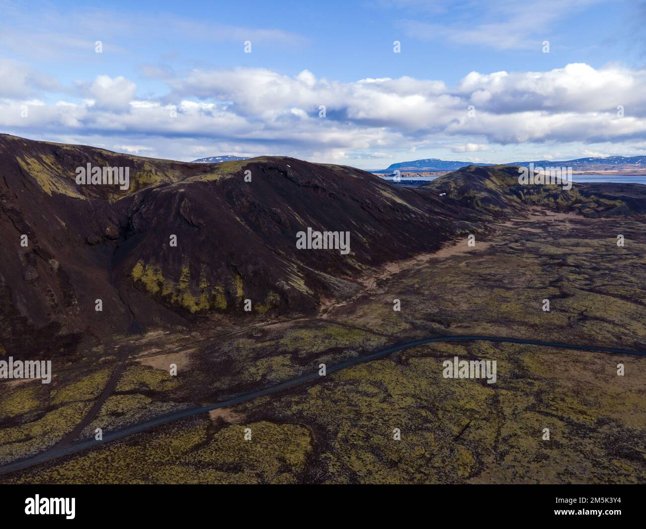A scenic view of the volcanic mountains in Thingvellir, Iceland Stock ...