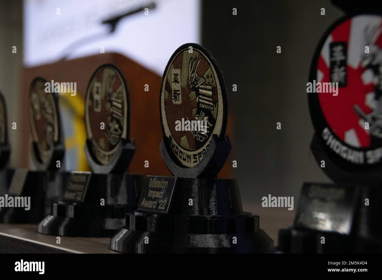 Innovation trophies are displayed during the 5th Annual Shogun Spark ...