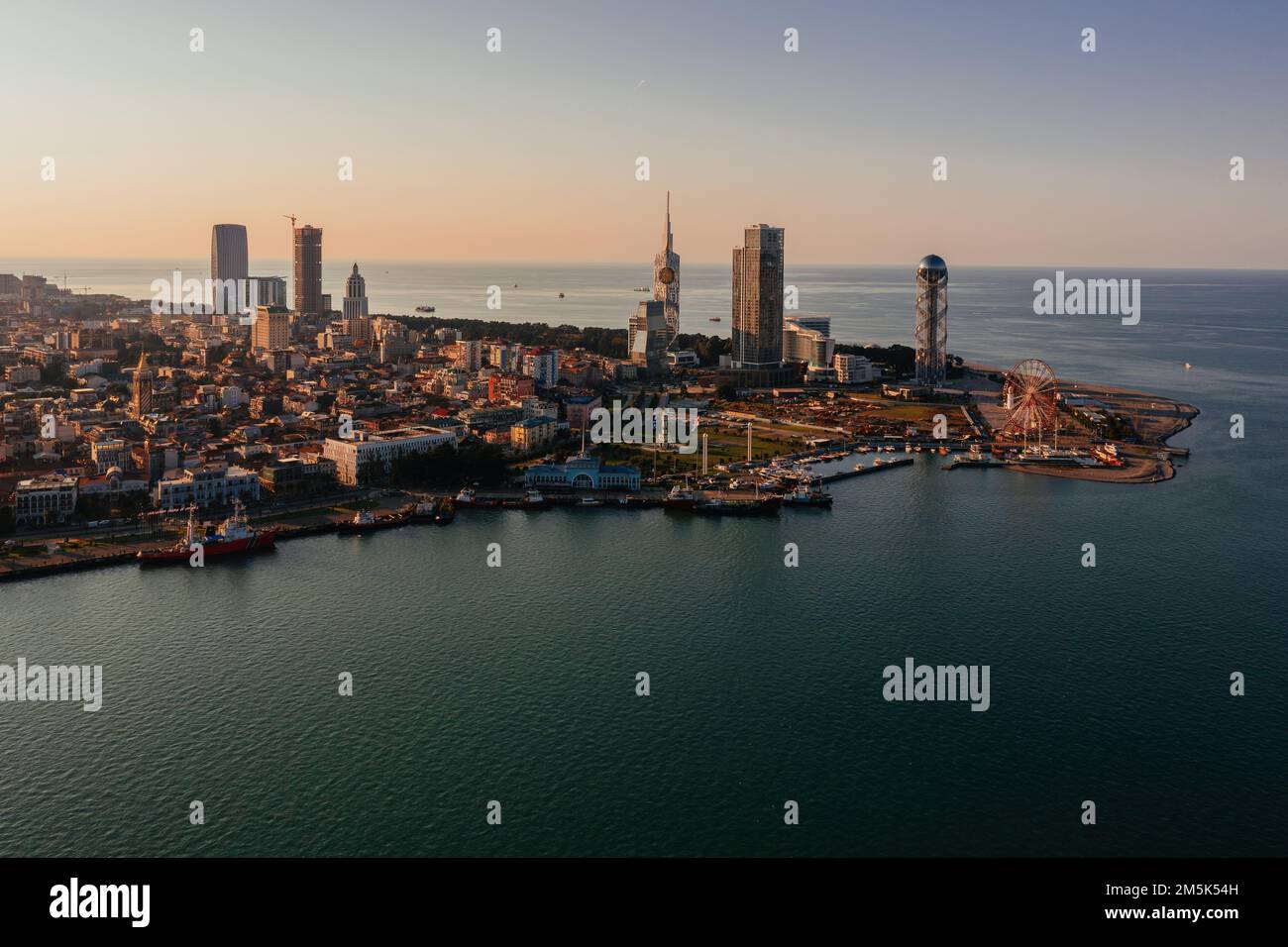 Batumi City at the sunset, drone aerial view Stock Photo - Alamy