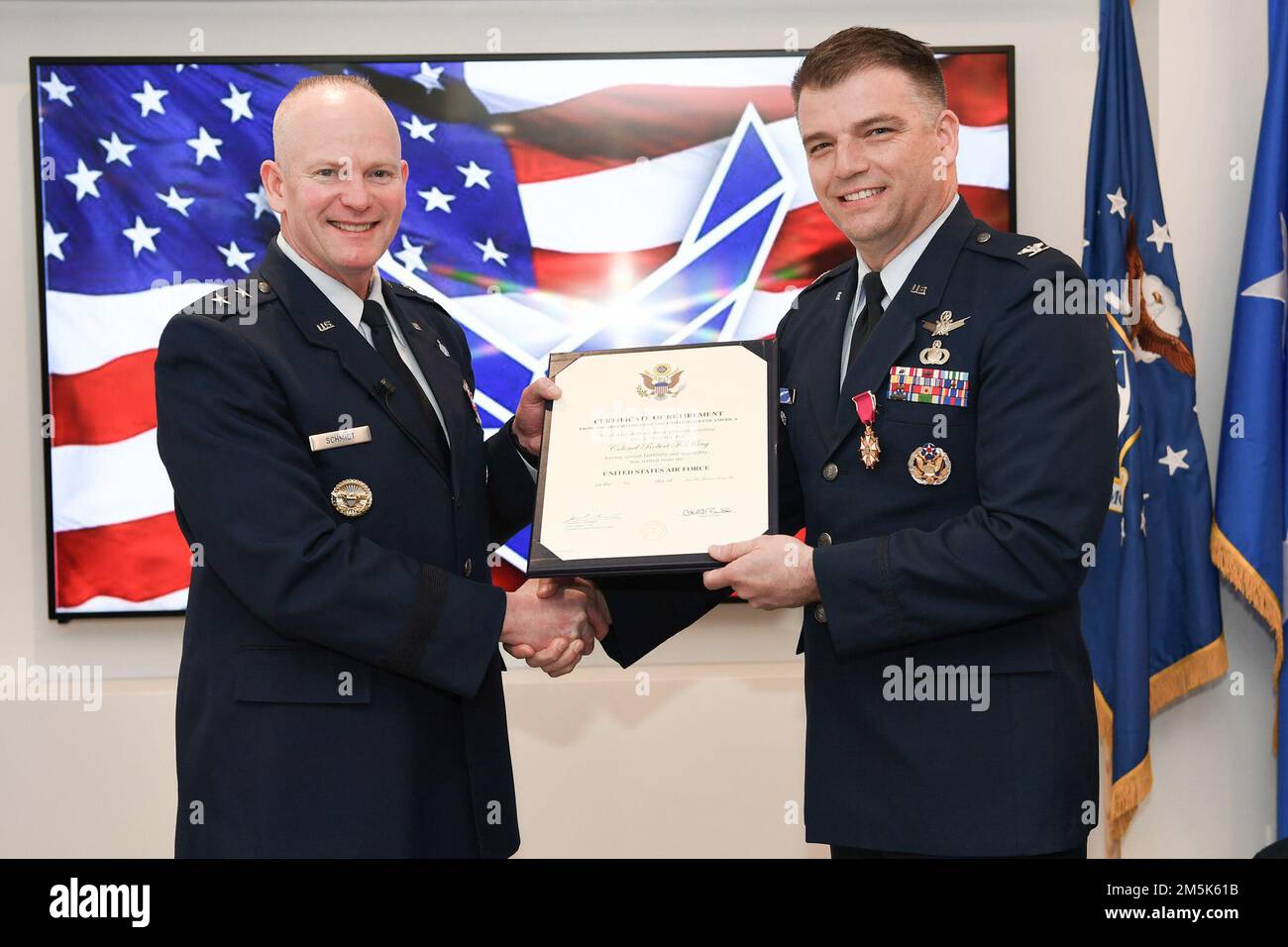 Maj. Gen. Michael Schmidt, left, Command, Control, Communications ...