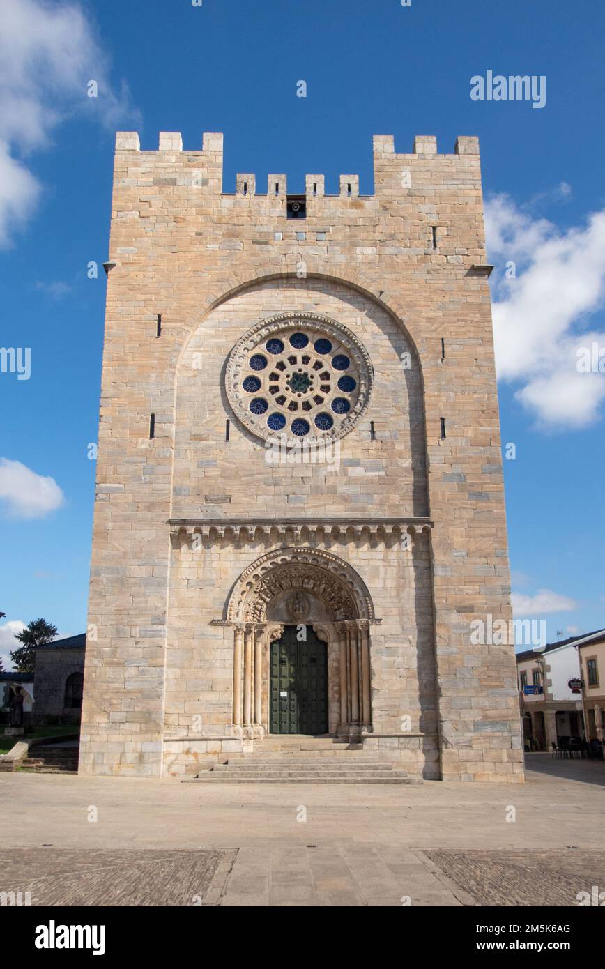 The impressive fortified church of San Juan in Portomarín was built in ...