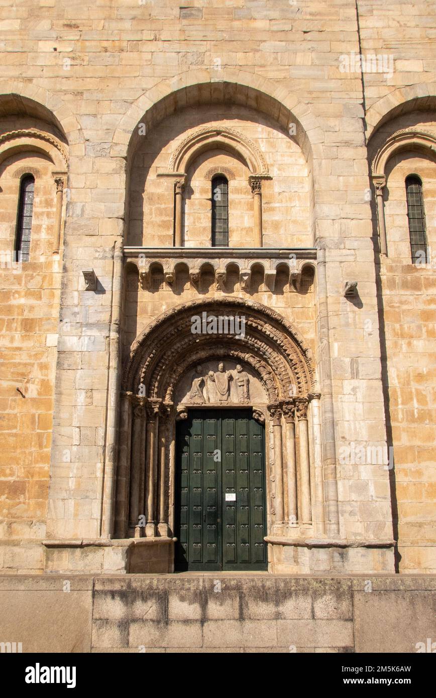 The impressive fortified church of San Juan in Portomarín was built in ...