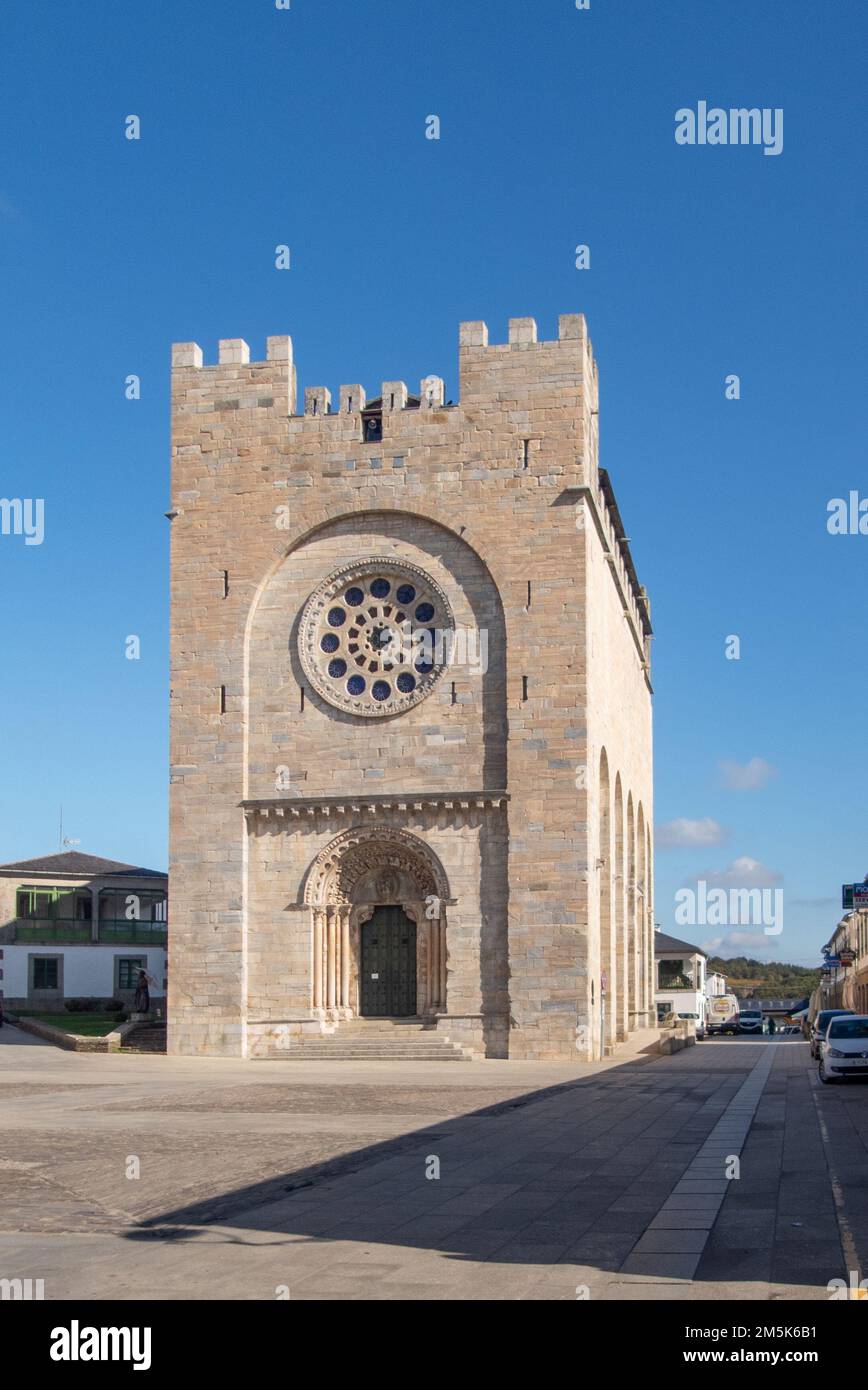 The impressive fortified church of San Juan in Portomarín was built in ...