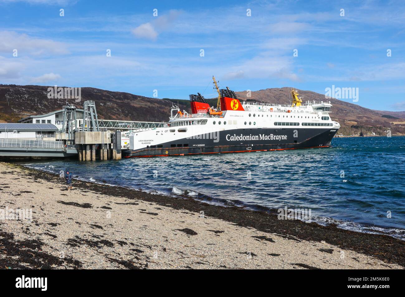 Caledonian MacBrayne,CalMac,ferries,ferry,at,Ullapool,harbour,Highland ...