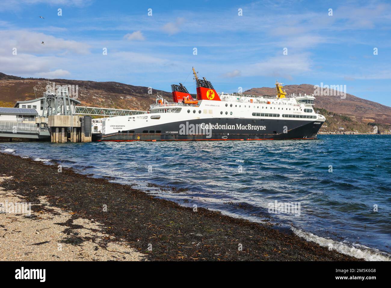 Caledonian MacBrayne,CalMac,ferries,ferry,at,Ullapool,harbour,Highland ...
