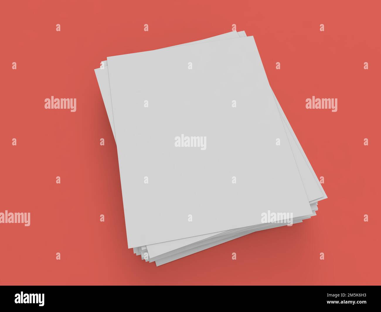 A stack of A4 paper on a red background. 3d render illustration Stock ...