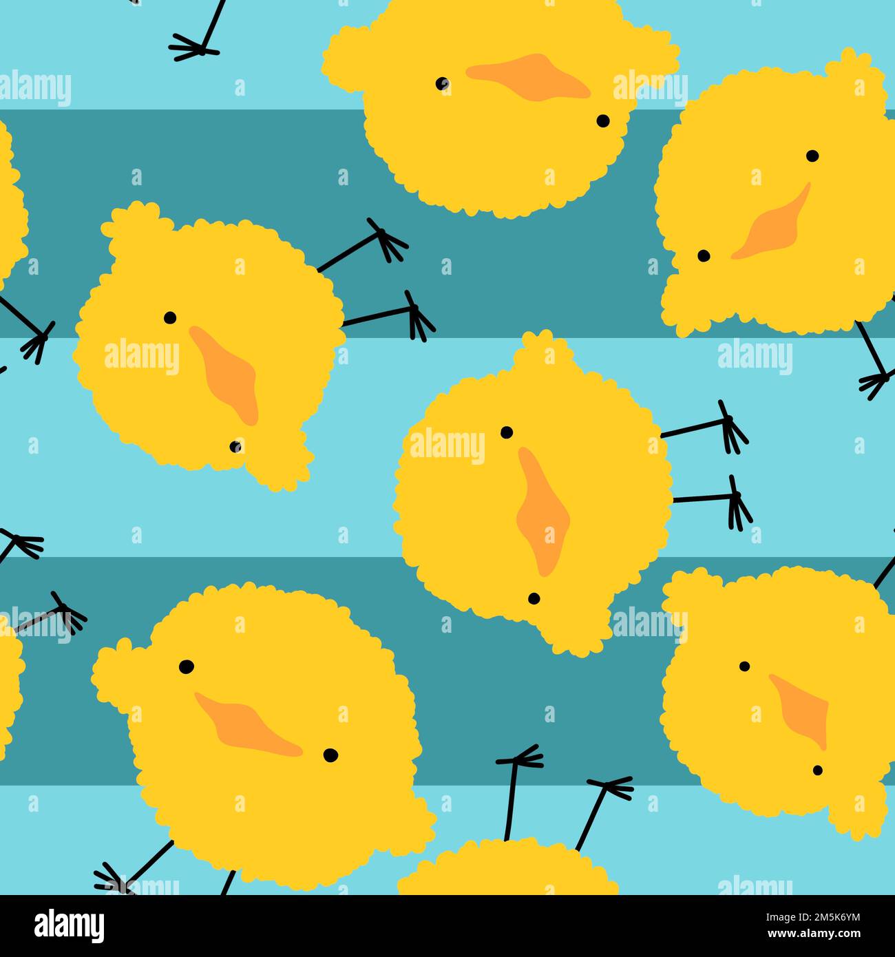 Cartoon animals seamless Easter chicken pattern for wrapping paper and ...