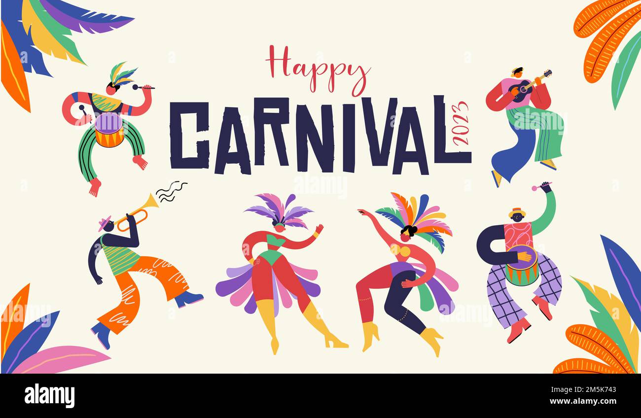 Happy Carnival, Brazil, South America Carnival with samba dancers and ...