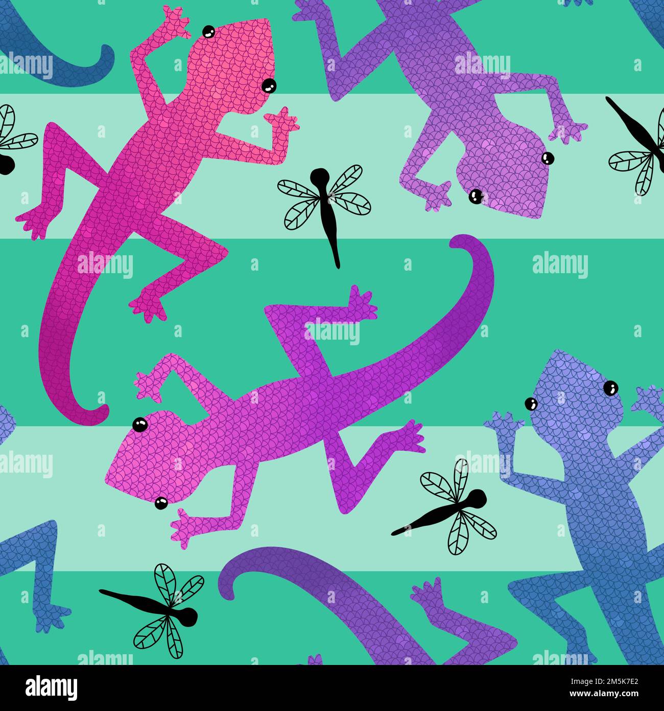 Cartoon animals seamless lizard pattern for wrapping paper and kids ...